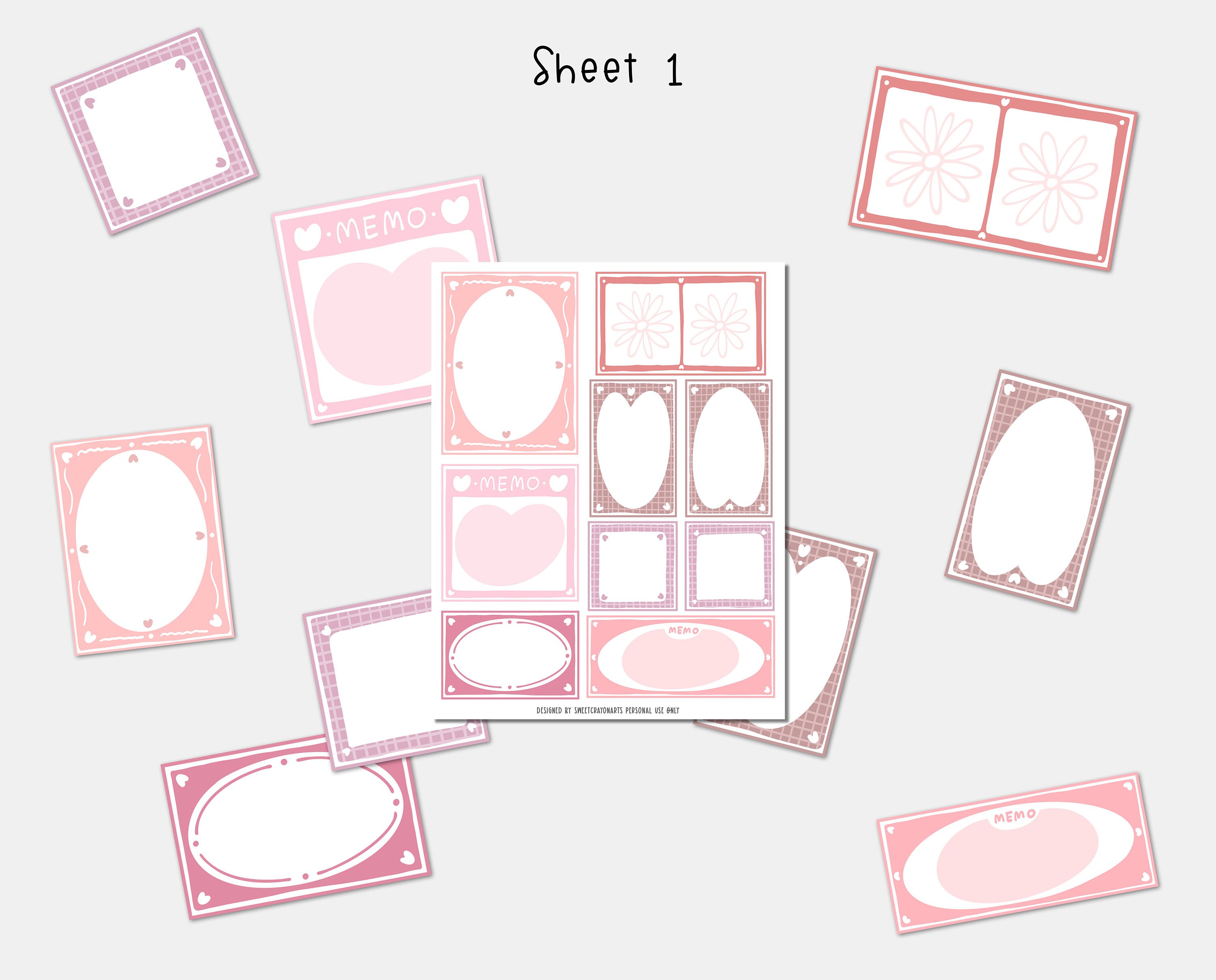 35 Pastel Cute Memo Sticker Pack Goodnotes Stickers - Etsy