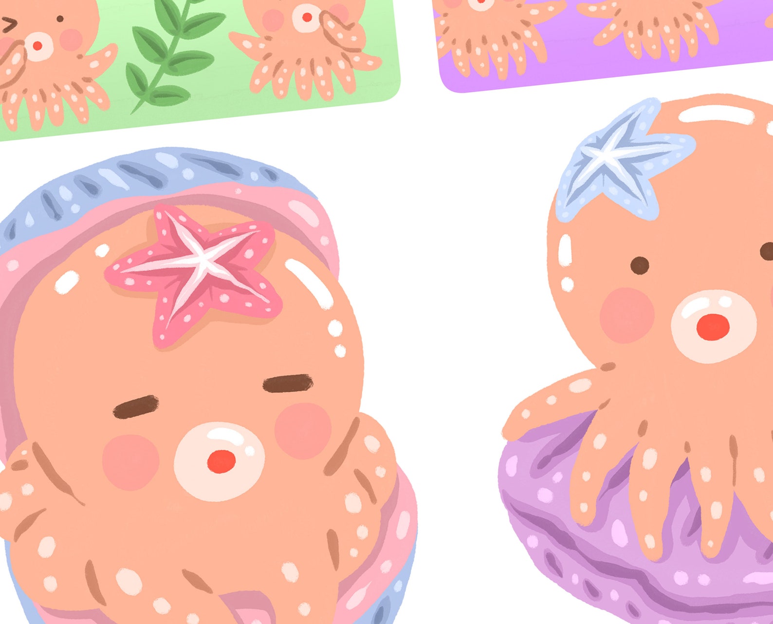 37 Cute Octopus Digital Sticker Pack Cute Octopus Printable - Etsy