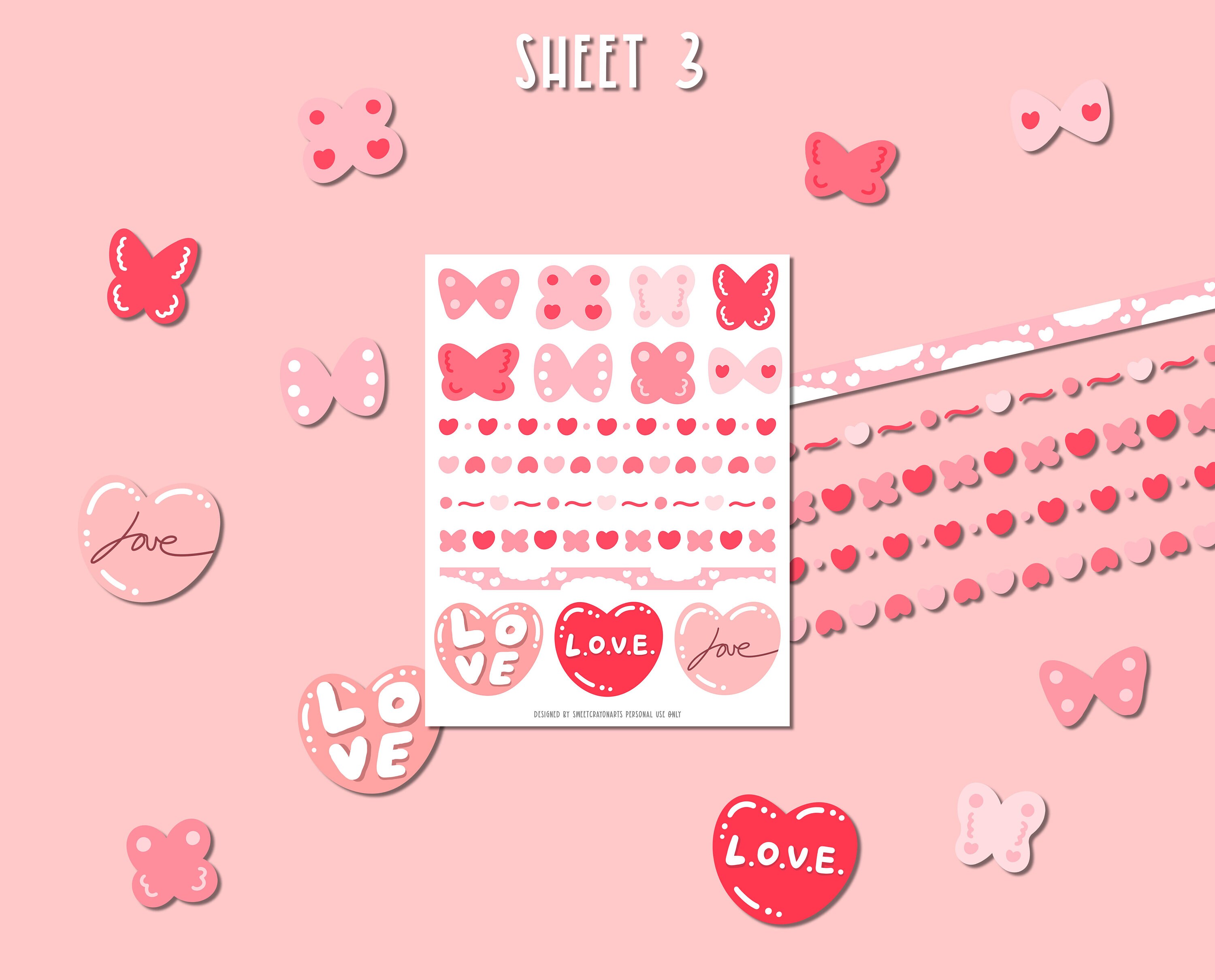 56 Cute Pink Digital Sticker Pack, Goodnotes Stickers, Printable ...