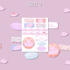 34 Cute Blobfish Digital Sticker Pack, Pink Blobfish Printable Stickers ...