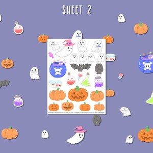 57 Cute Halloween Digital Sticker Pack, Pumpkin Halloween Printable ...