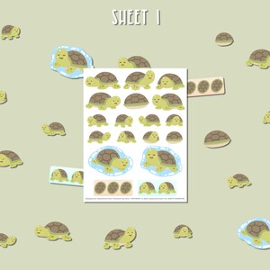 39 Cute Turtle Digital Sticker Pack, Cute Turtle Printable Stickers ...