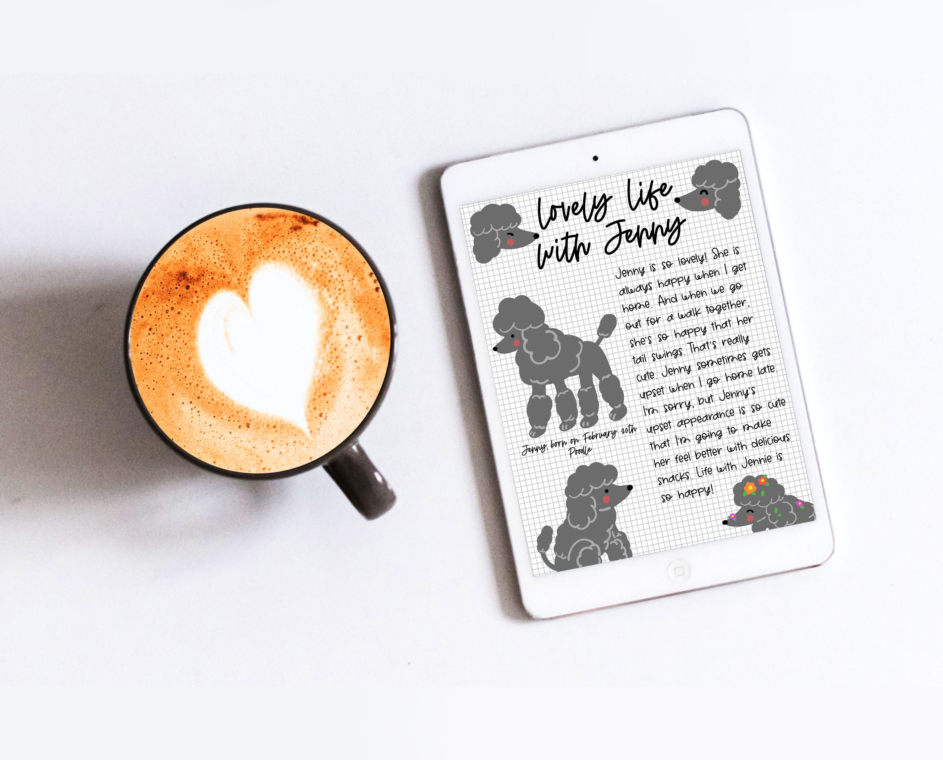 31 Cute Poodle Digital Sticker Pack Printable Stickers Dog - Etsy