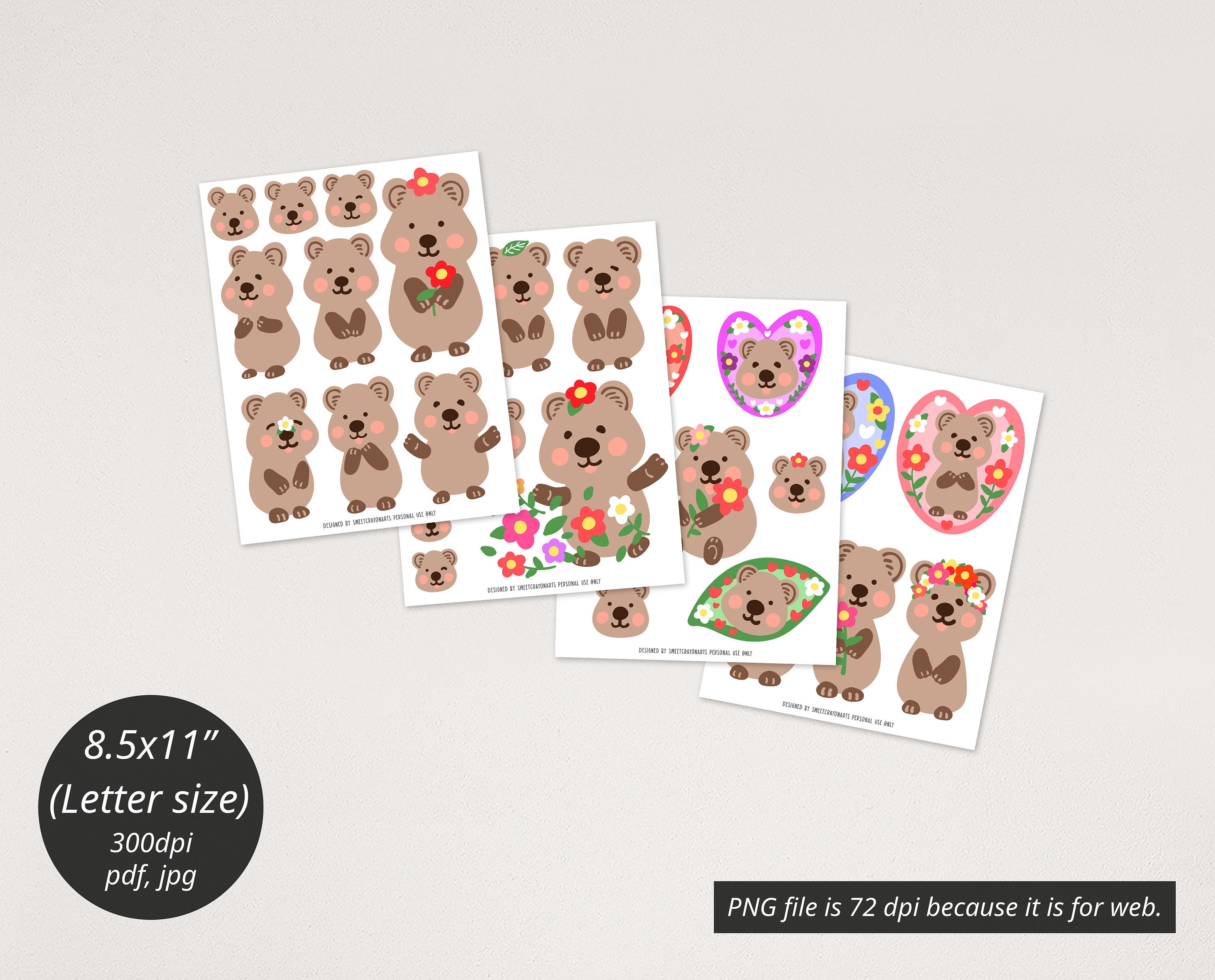 30 Cute Quokka Digital Sticker Pack Printable Stickers - Etsy