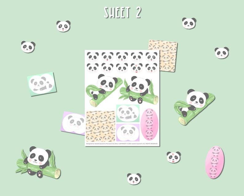37 Cute Panda Digital Sticker Pack Panda Printable Stickers - Etsy