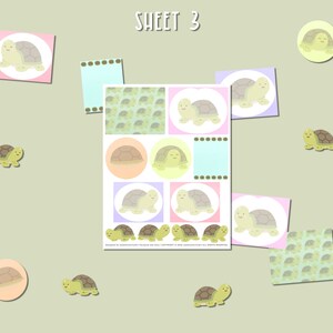 39 Cute Turtle Digital Sticker Pack, Cute Turtle Printable Stickers ...