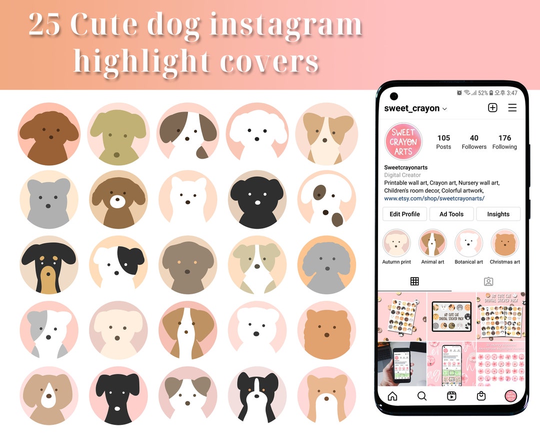 25 Cute Dog Instagram Highlight Covers Puppy Instagram Cover - Etsy