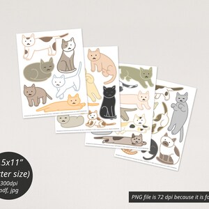 27 Cute Cat Digital Sticker Pack Cute Cat Printable Stickers - Etsy