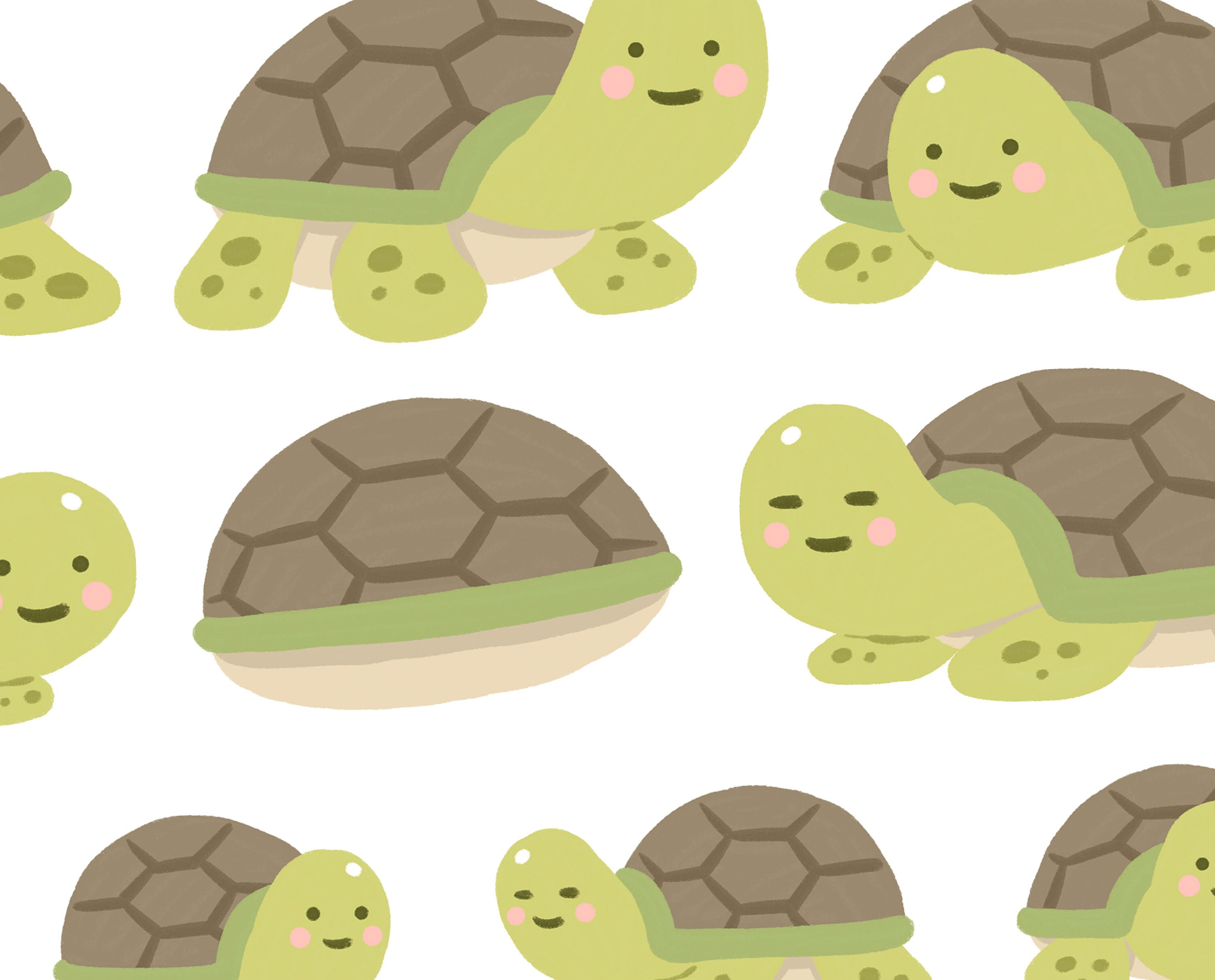 39 Cute Turtle Digital Sticker Pack Cute Turtle Printable - Etsy