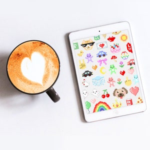 70 Cute Pixel Art Digital Sticker Pack, Printable Pixel Art Stickers ...