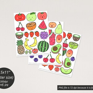53 Cute Fruit Digital Stickers, Fruit Printable Sticker, Goodnotes ...