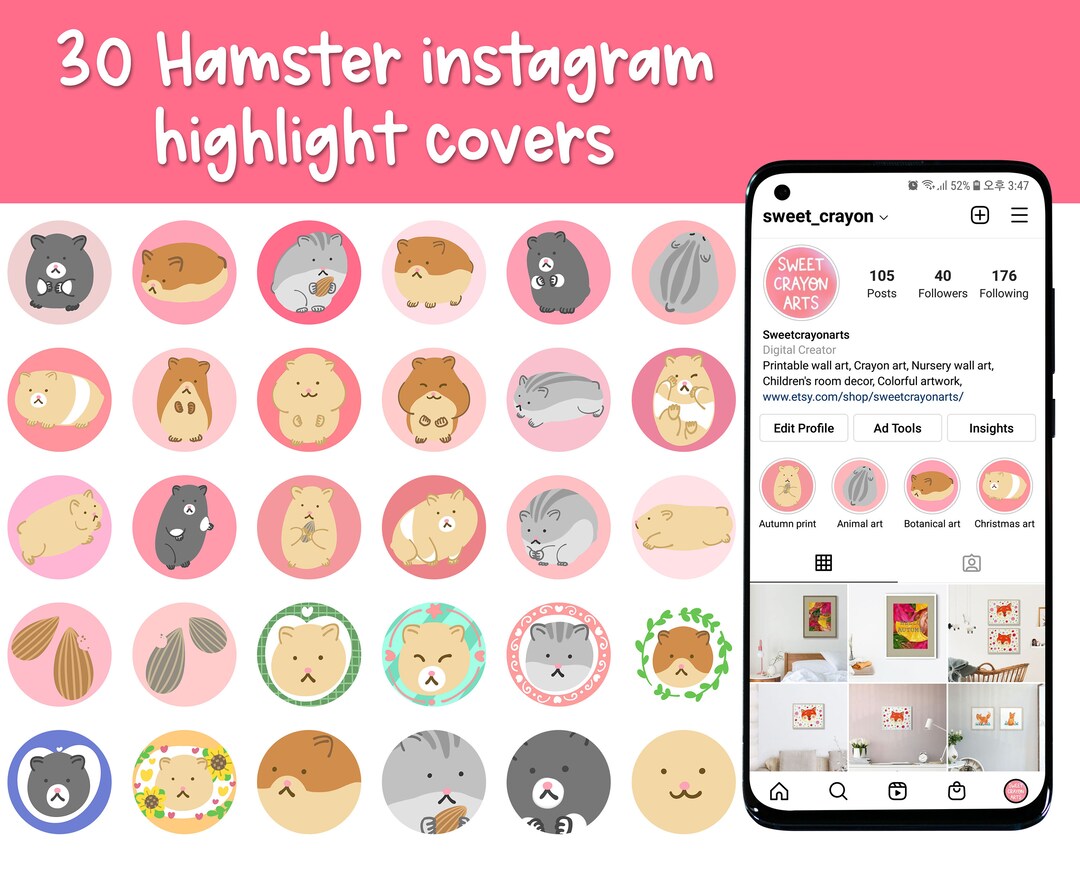 Cute Hamster Instagram Highlights: Covers, Stories, Templates, Story ...