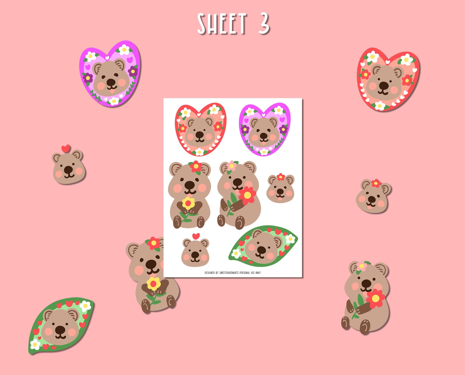 30 Cute Quokka Digital Sticker Pack Printable Stickers - Etsy