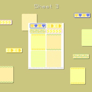 60 Yellow Pixel Art Digital Sticker Pack Cute Pixel Art - Etsy