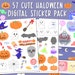 57 Cute Halloween Digital Sticker Pack, Pumpkin Halloween Printable ...