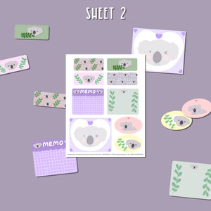 35 Cute Koala Digital Sticker Pack, Cute Koala Printable Stickers ...