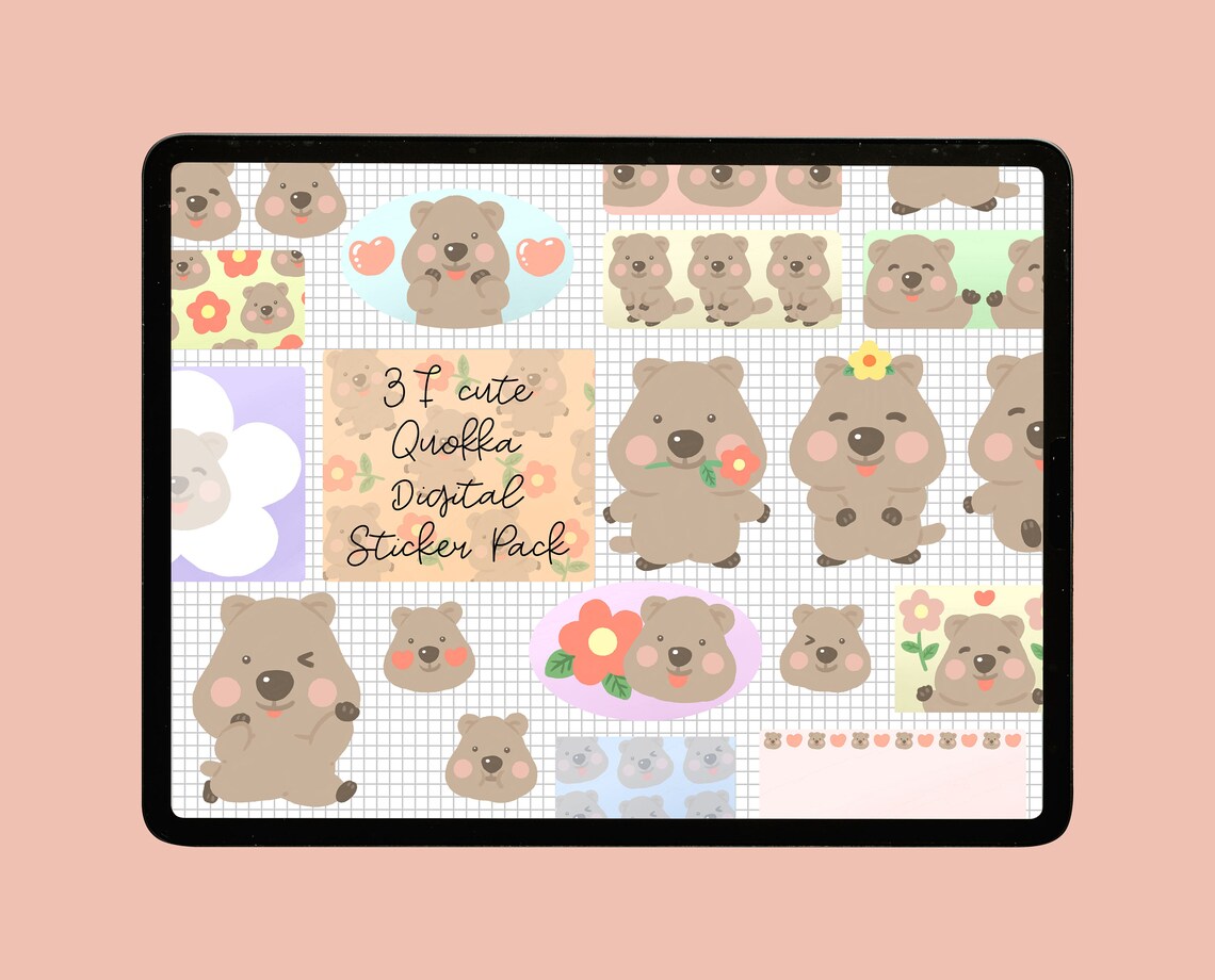 37 Cute Quokka Digital Sticker Pack, Cute Quokka Printable Stickers ...