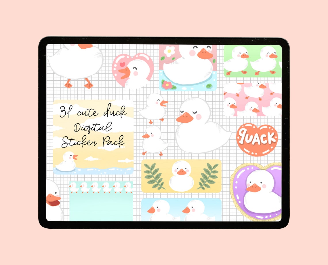 31 Cute Duck Digital Sticker Pack Cute Duck Printable - Etsy