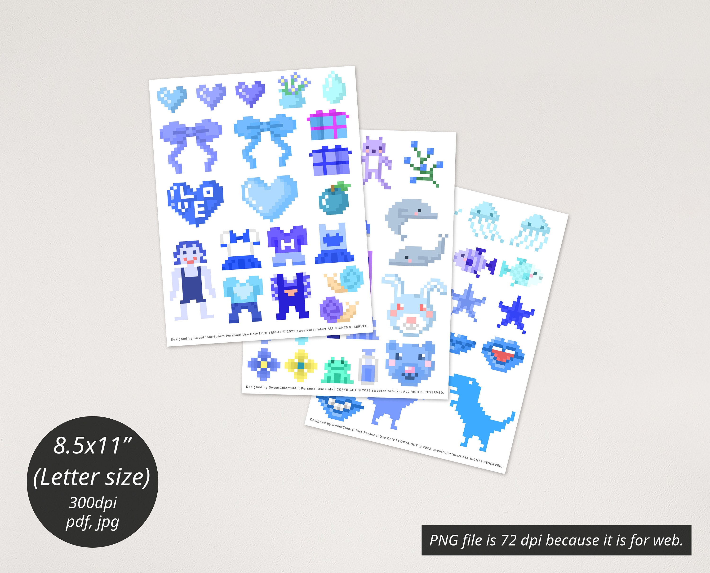 Pixel Art Sticker Pack: Goodnotes, Printable, Planner, Digital Download ...
