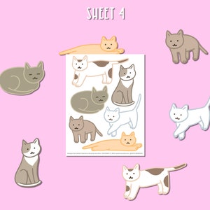 27 Cute Cat Digital Sticker Pack Cute Cat Printable Stickers - Etsy