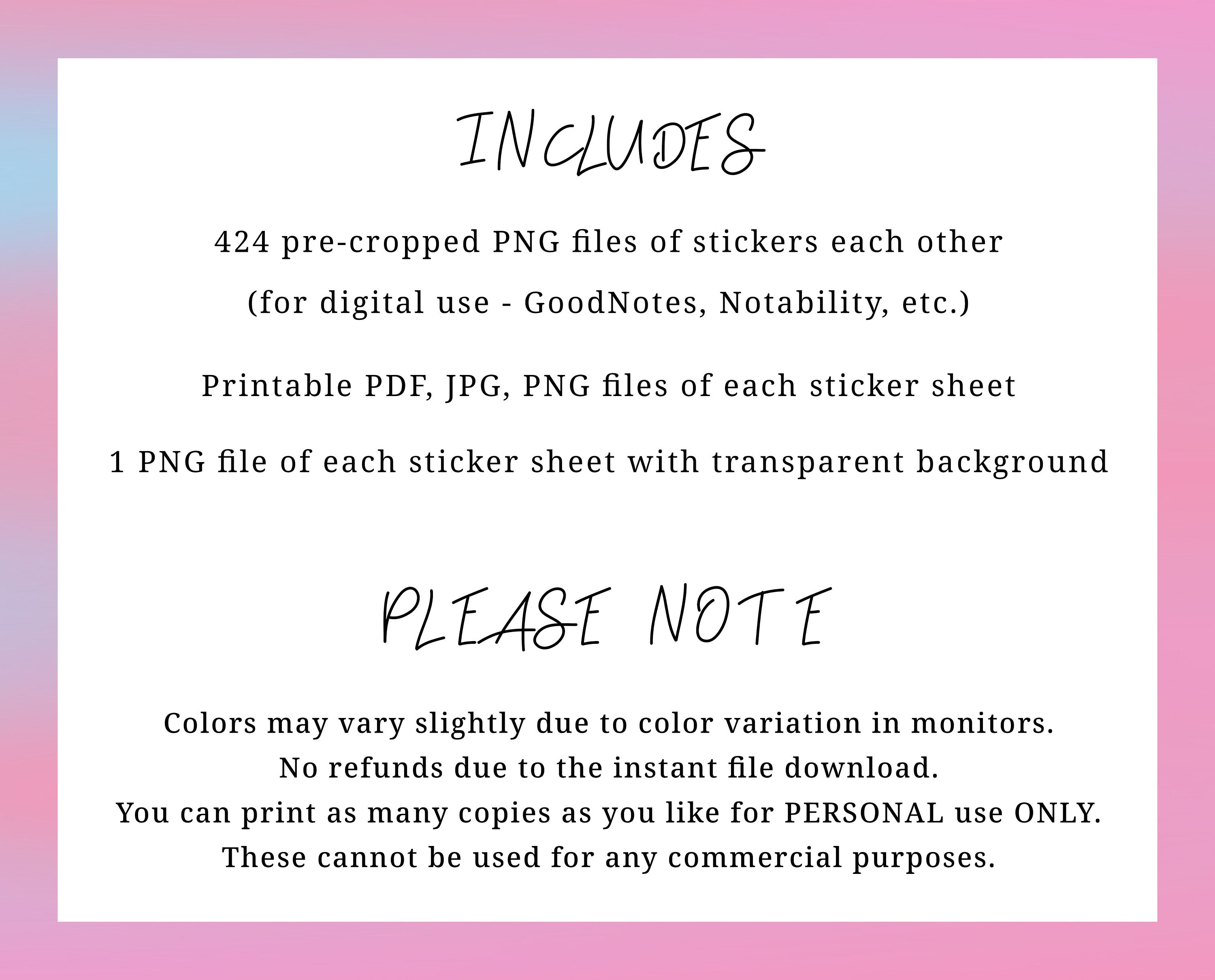 Cute Alphabet Digital Sticker Pack Printable Stickers Letter - Etsy