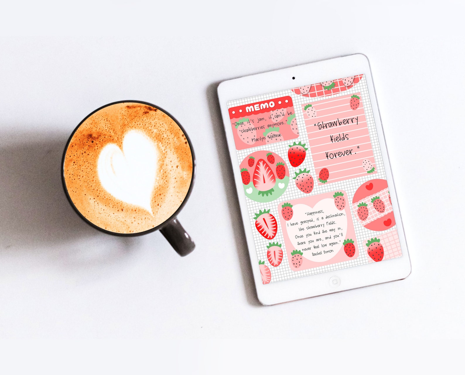 47 Strawberry Digital Sticker Pack Cute Strawberry Printable | Etsy