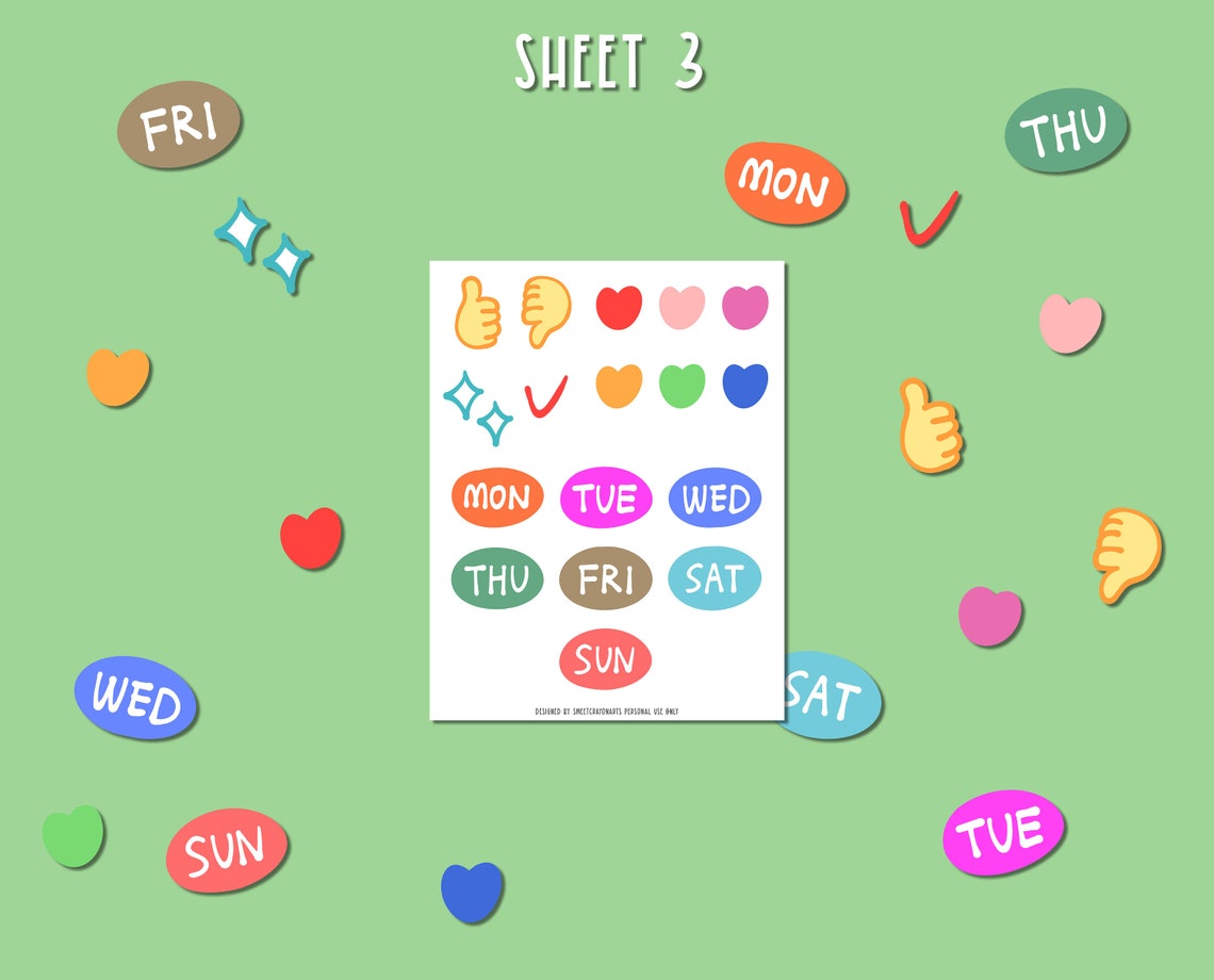 47 Cute Planner Digital Sticker Pack Weather Sticker - Etsy