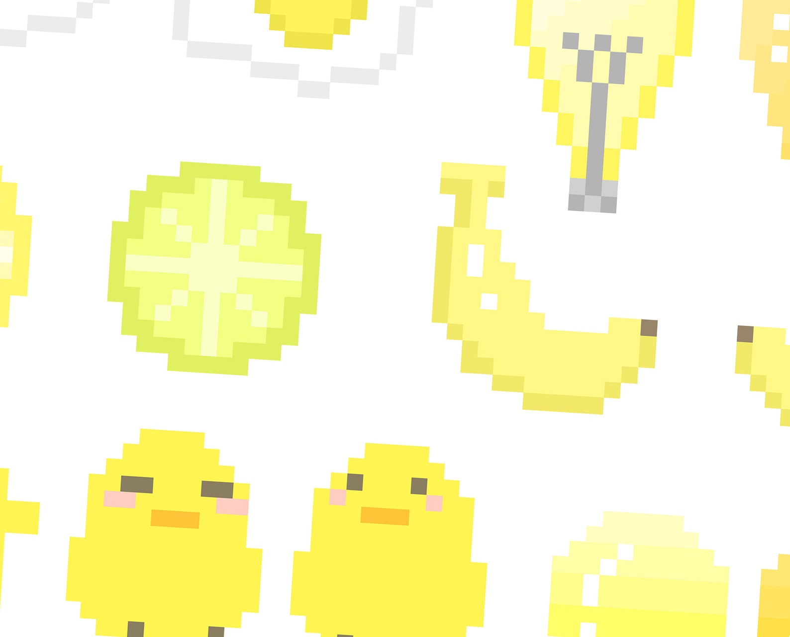 60 Yellow Pixel Art Digital Sticker Pack Cute Pixel Art - Etsy