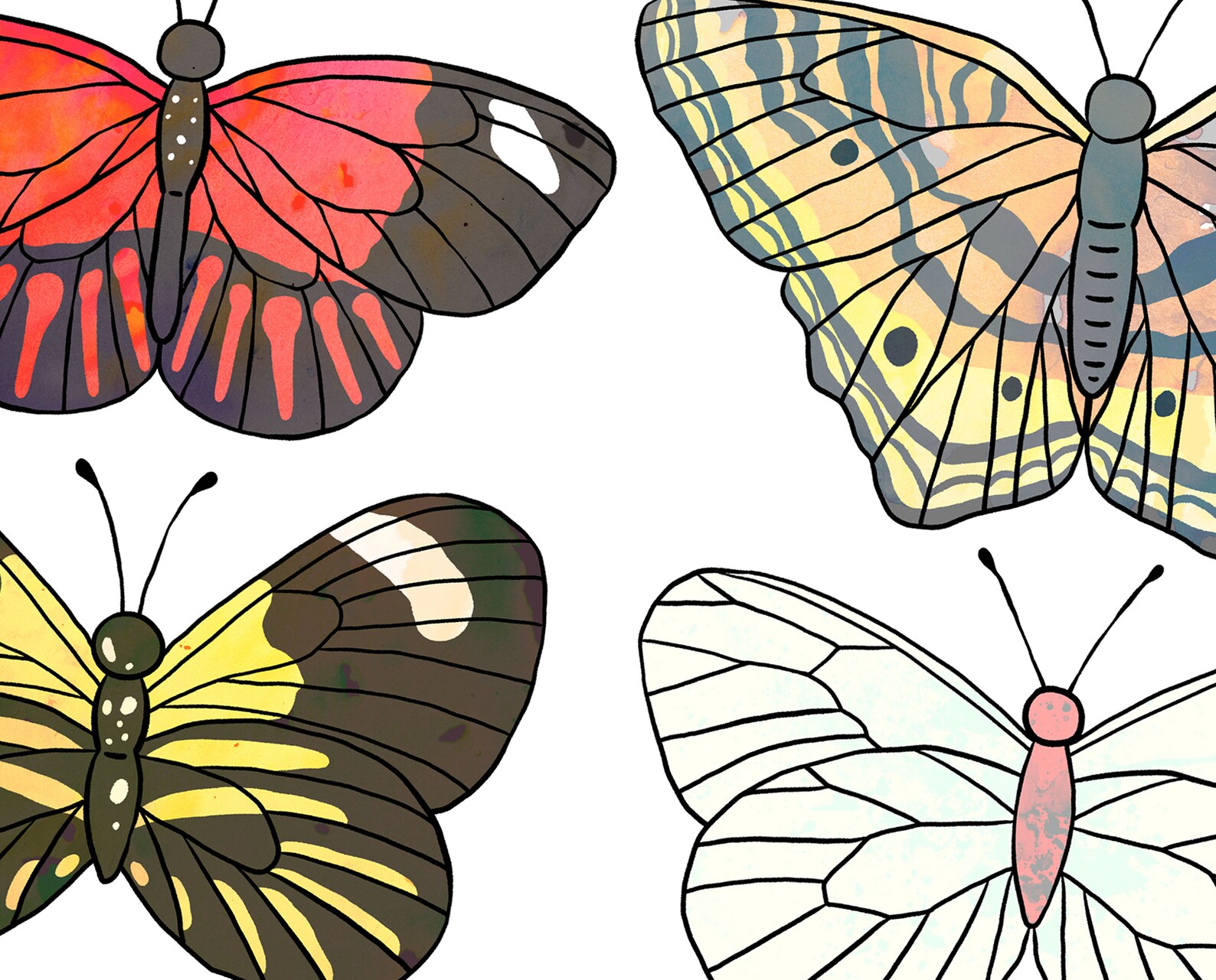 8 Butterfly Digital Stickers, Butterfly Printable Stickers, Goodnotes ...