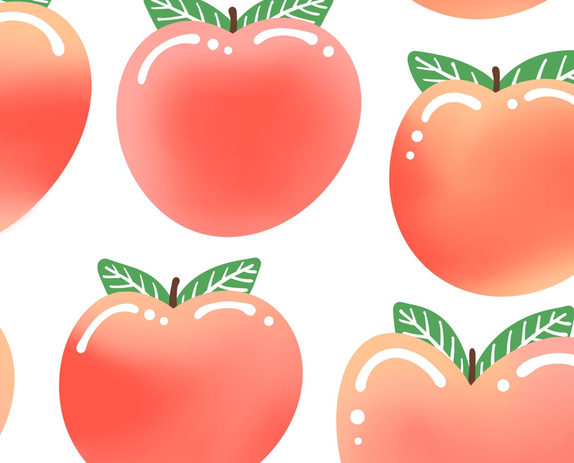 30 Cute Peach Digital Sticker Pack Printable Stickers - Etsy
