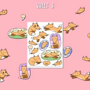 39 Cute Fox Digital Stickers Red Fox Printable Stickers - Etsy