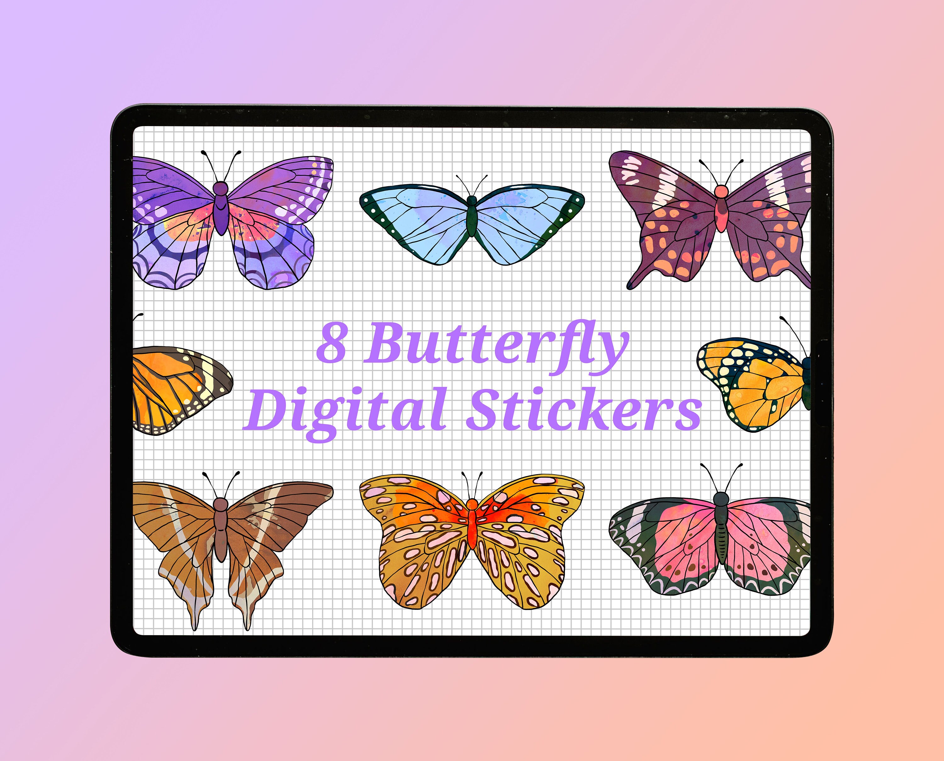 Butterfly Stickers: Goodnotes, Printable, Digital Download, Cute ...