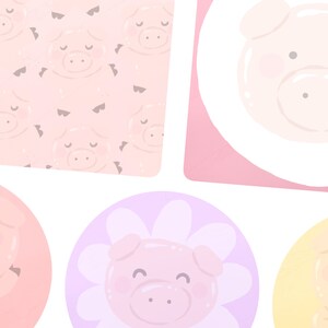 35 Cute Pig Digital Sticker Pack, Cute Pig Printable Stickers, Pig Png ...