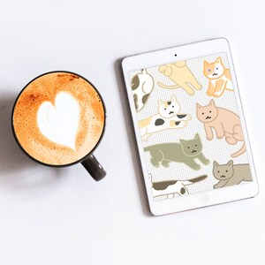 27 Cute Cat Digital Sticker Pack Cute Cat Printable Stickers - Etsy