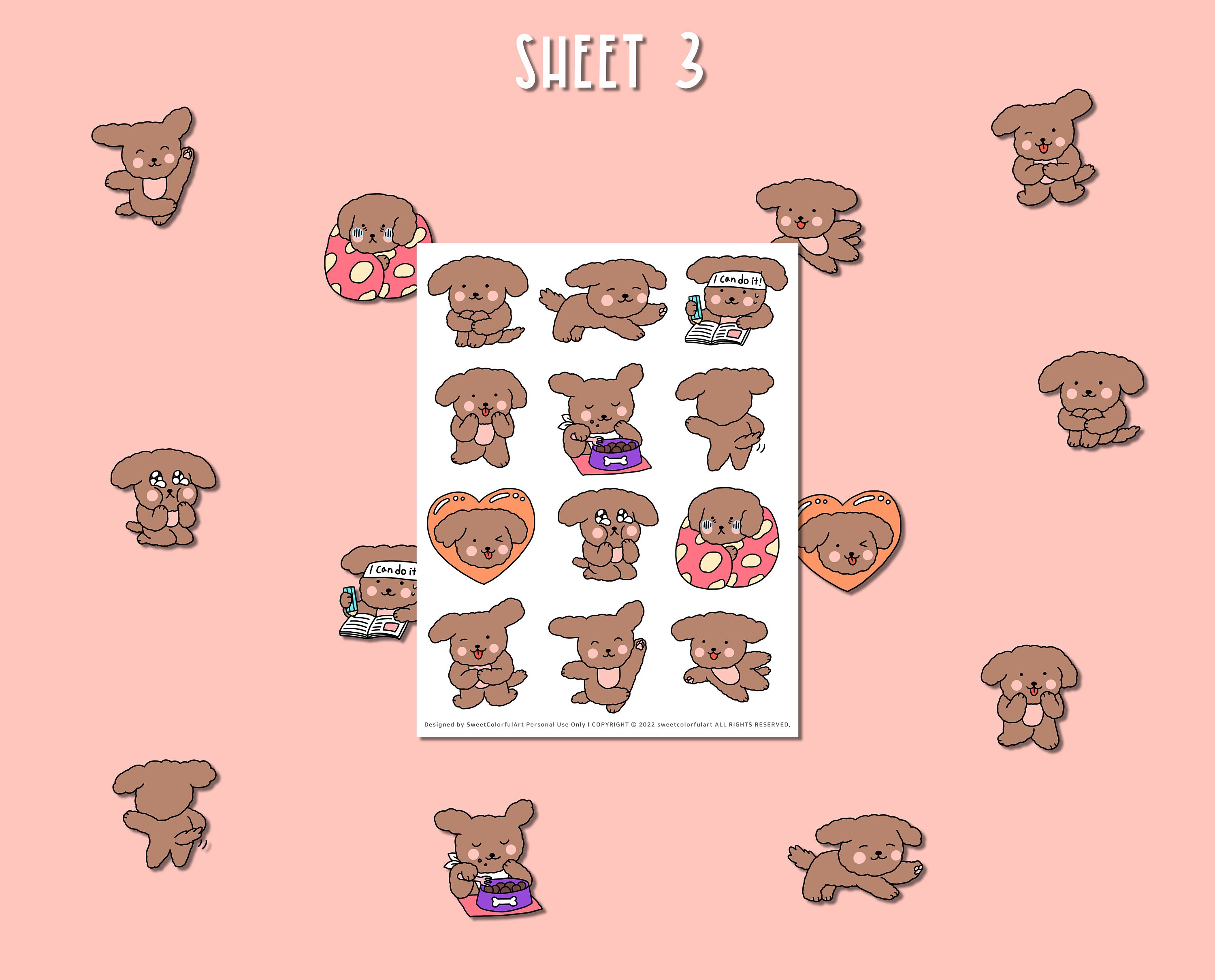 Puppy Love: Goodnotes, Printable, and Digital Sticker Pack - Etsy