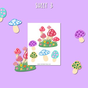 51 Cute Mushroom Digital Sticker Pack, Colorful Mushroom Sticker ...