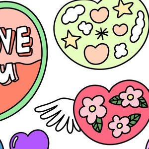 53 Cute Heart Digital Stickers, Heart Shape Printable Stickers ...