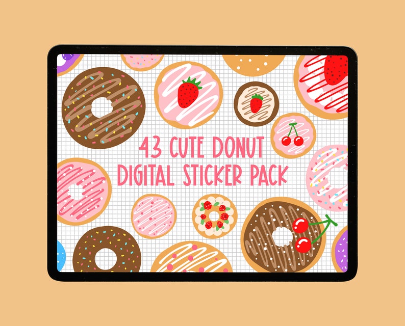 43 Cute Donut Digital Sticker Pack Cute Food Stickers - Etsy