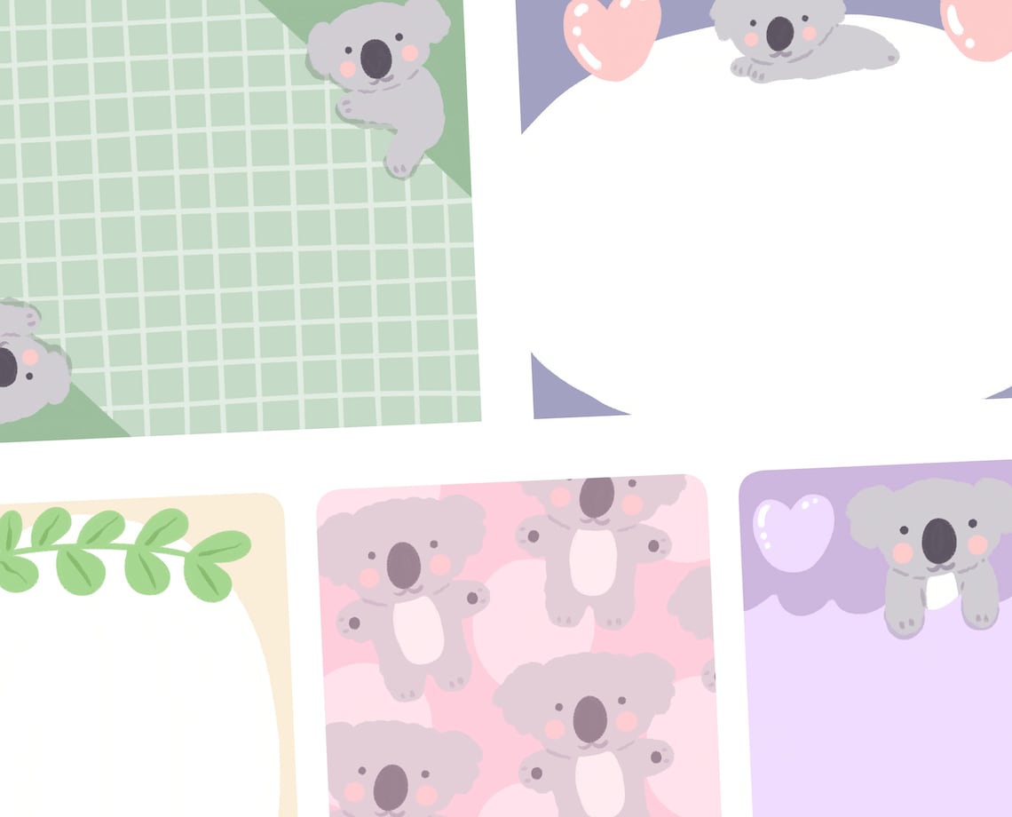 35 Cute Koala Digital Sticker Pack, Cute Koala Printable Stickers ...
