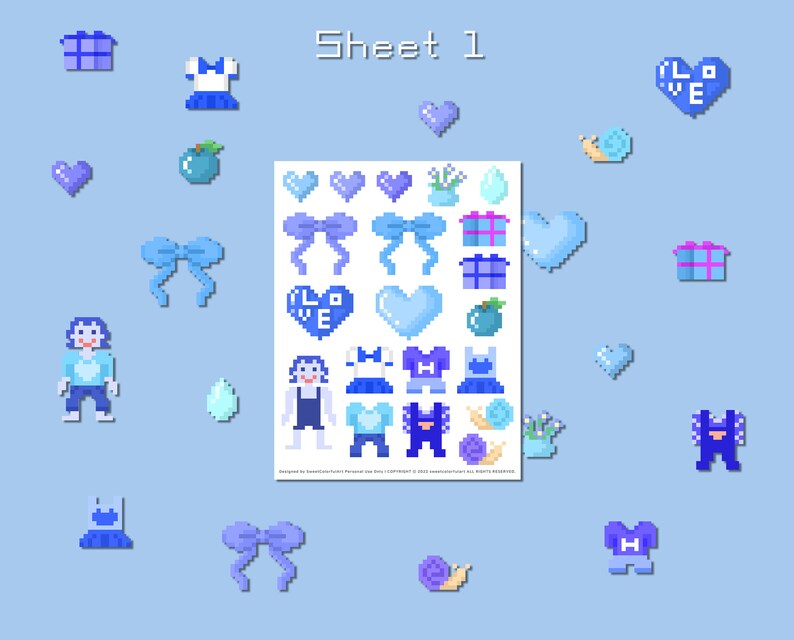 Pixel Art Sticker Pack: Goodnotes, Printable, Planner, Digital Download ...