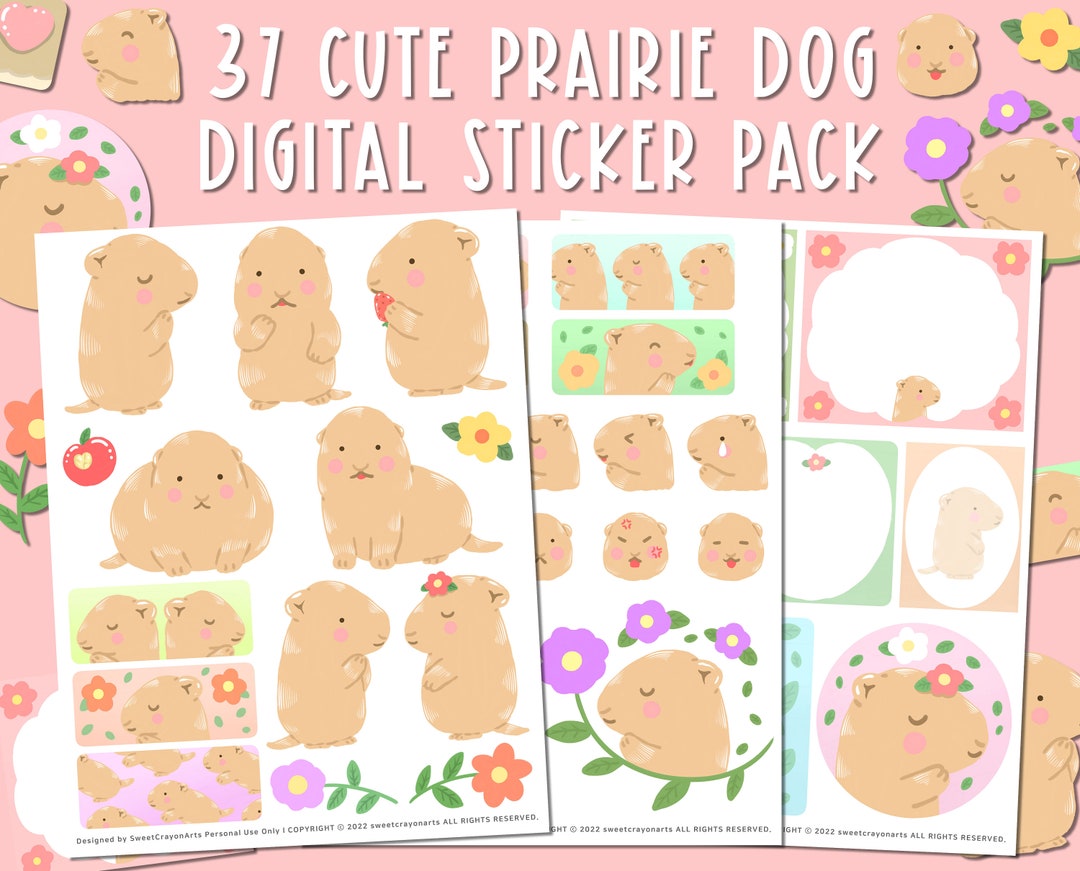 Prairie Dog Sticker Pack: Cute Animal Stickers for Goodnotes, Planner ...