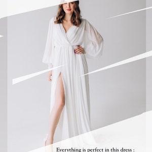 Plus Size Wedding Dress With Long Sleeves Boho Bridal Flowy - Etsy