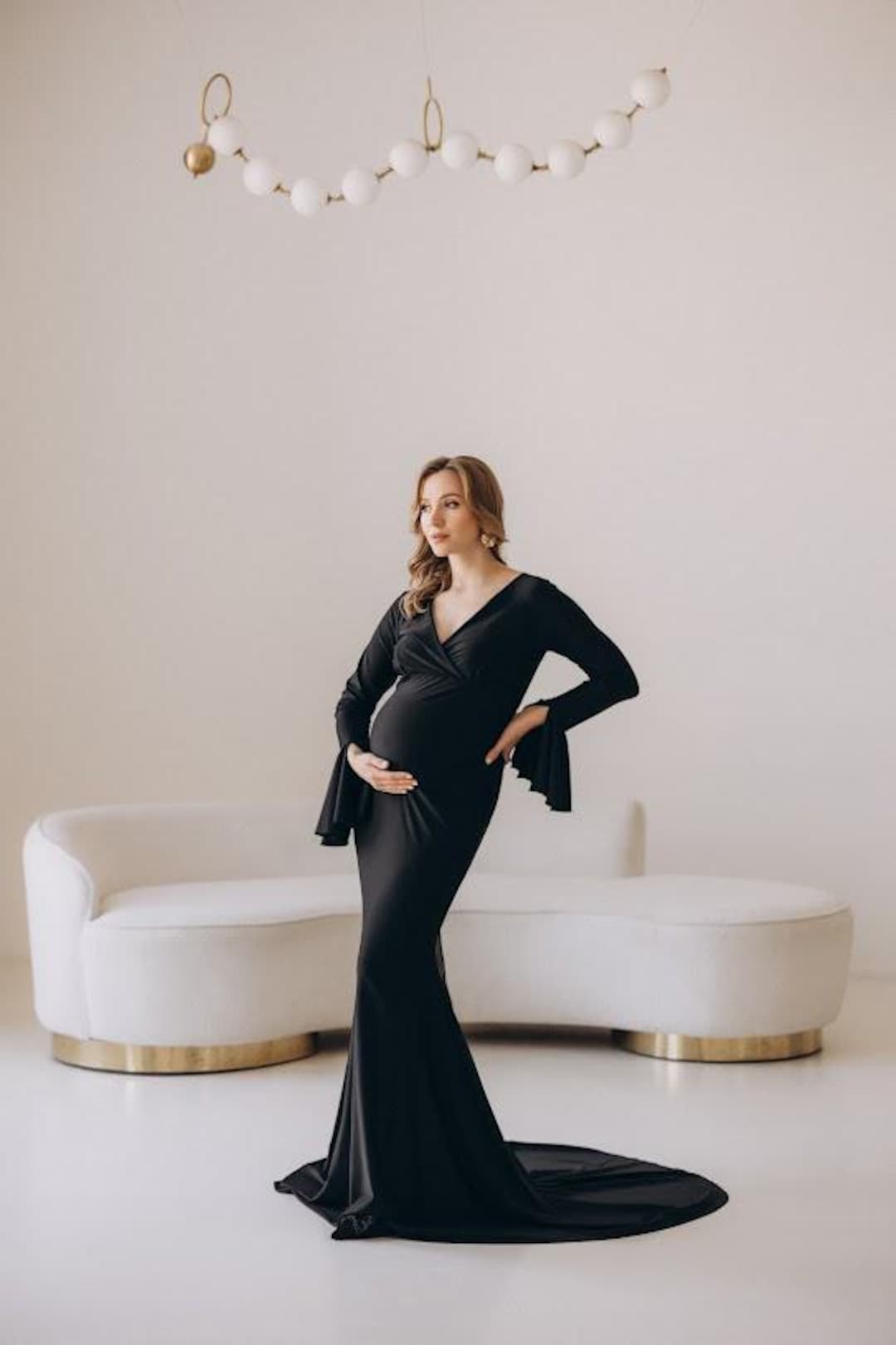 Goth Dress, Black Evening Gown, Maternity Gown, Bridesmaid Dress, Black ...