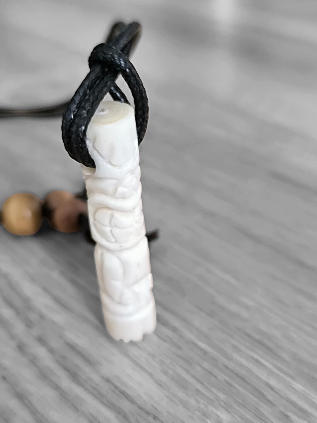 Bone Tiki Necklace: Polynesian Surfer Pendant Inspired by Pacific and ...