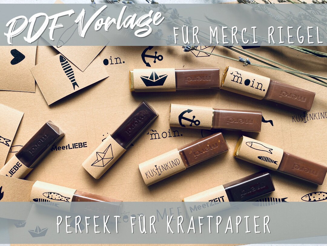 Merci Riegel Banderole, Merci Banderole, Merci Vorlage, PDF Vorlage ...