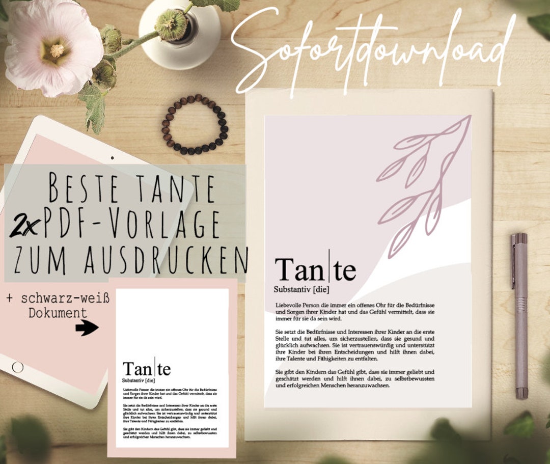 Birthday PDF Template Aunt, Aunt Gift DIY, Aunt Gift, Best Aunt, Aunt ...