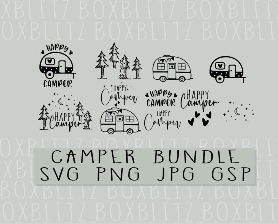 Camper SVG Bundle, Camper Plotter File, Camping Design Bundle, Camper ...