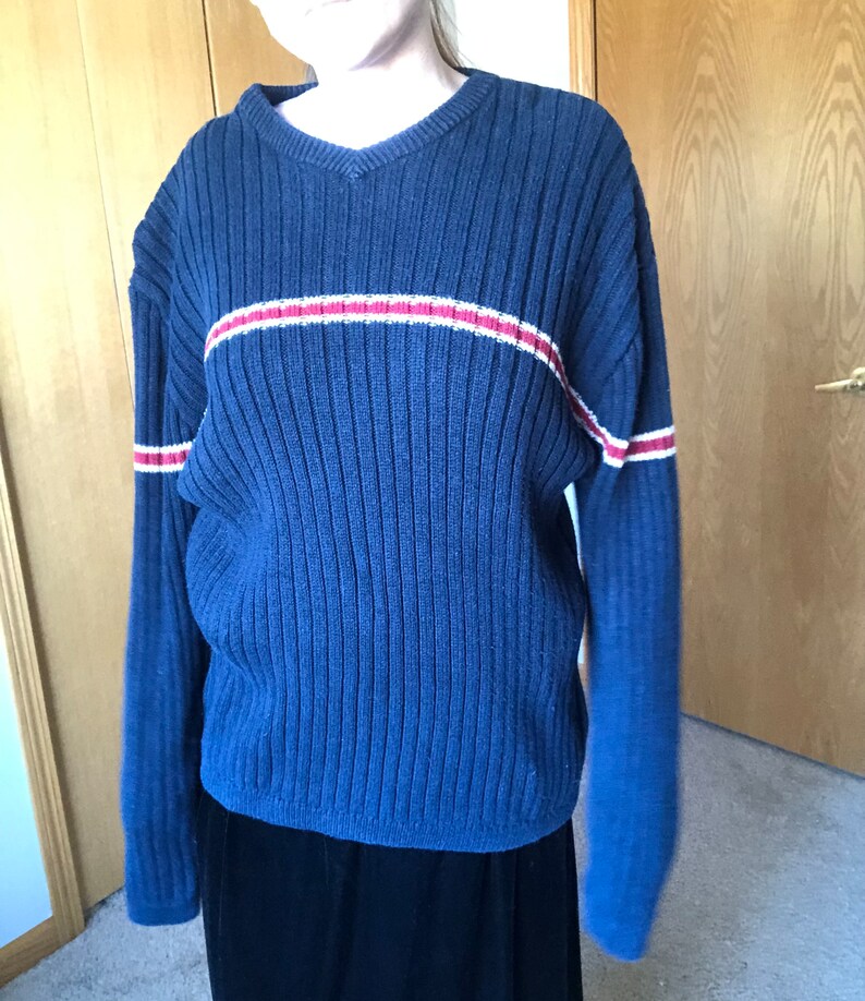 Navy Stripe 1990s Sweater - Etsy