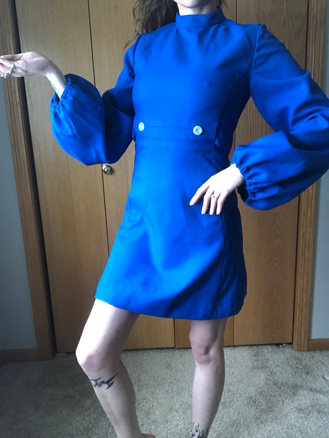 Vintage 1960s Deep Blue Dress - Etsy