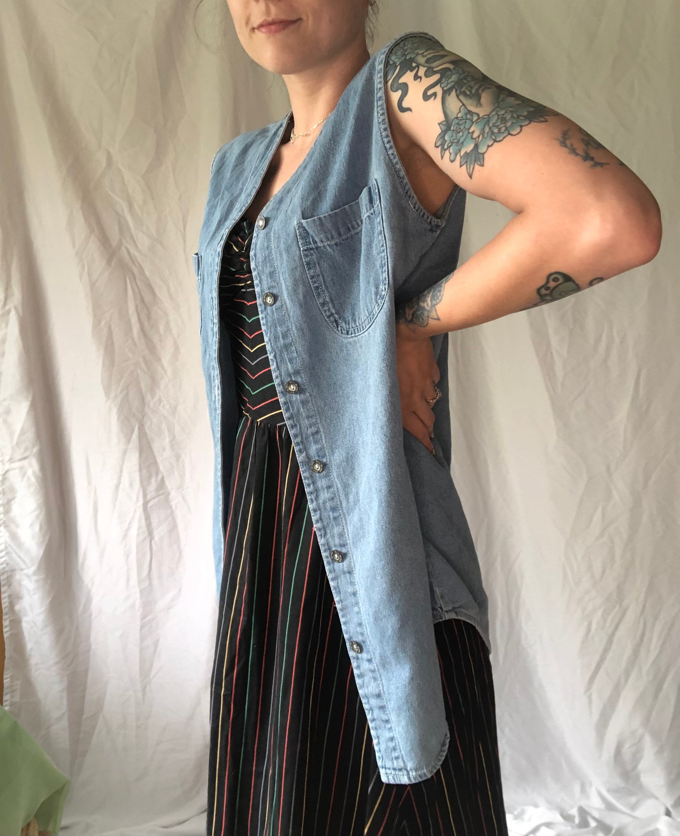 Vintage 80s Denim Vest - Etsy